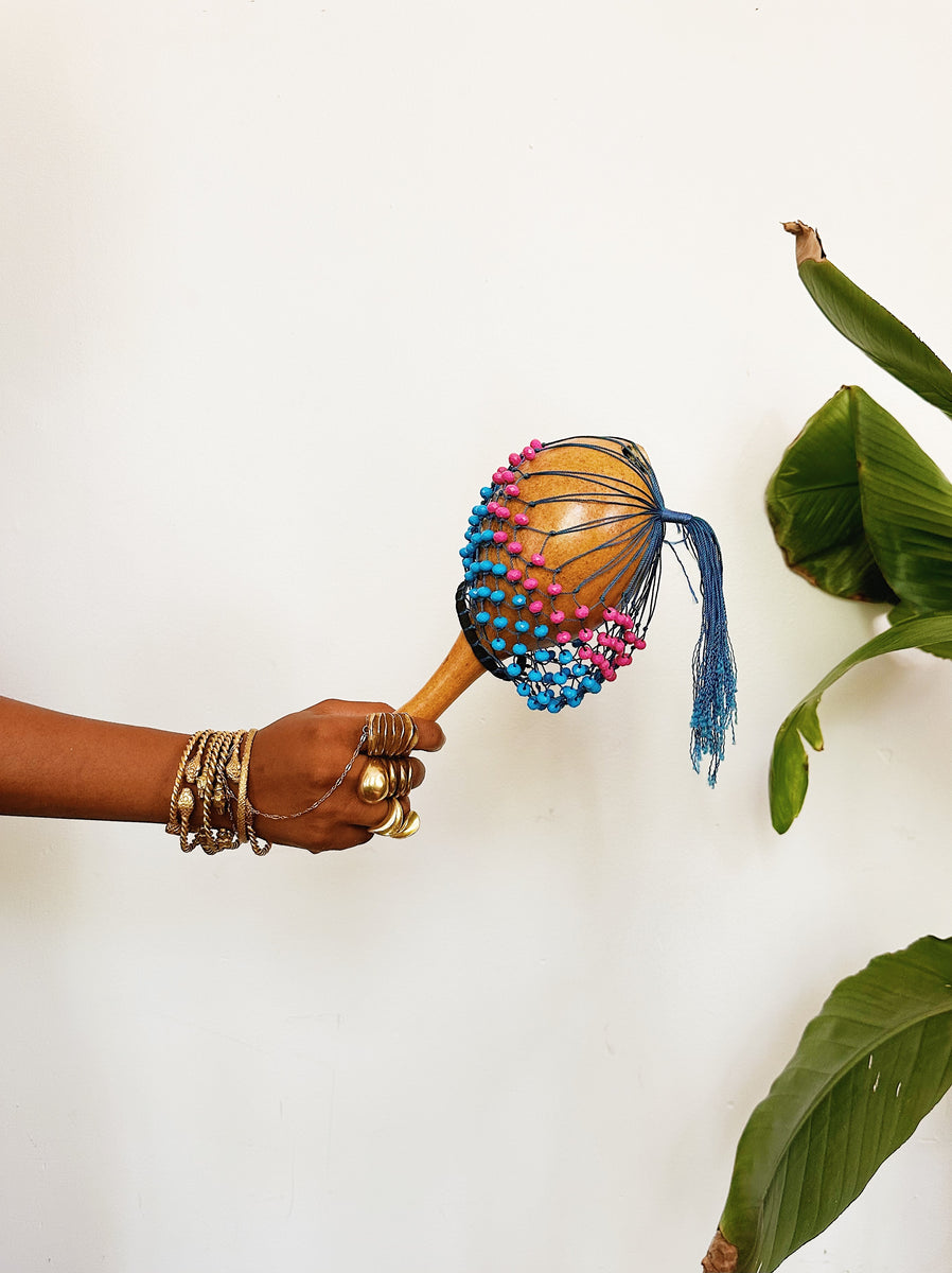 Medium Shekere Beaded Rattle #1 – Afrohemien.com