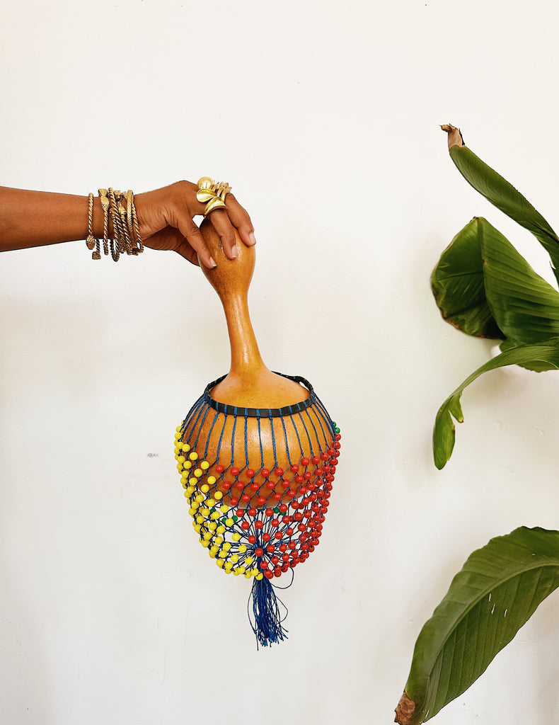 X-Large Shekere Beaded Rattle #1 – Afrohemien.com