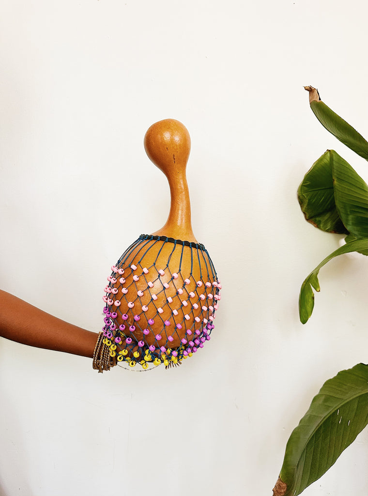 X-Large Shekere Beaded Rattle #2 – Afrohemien.com