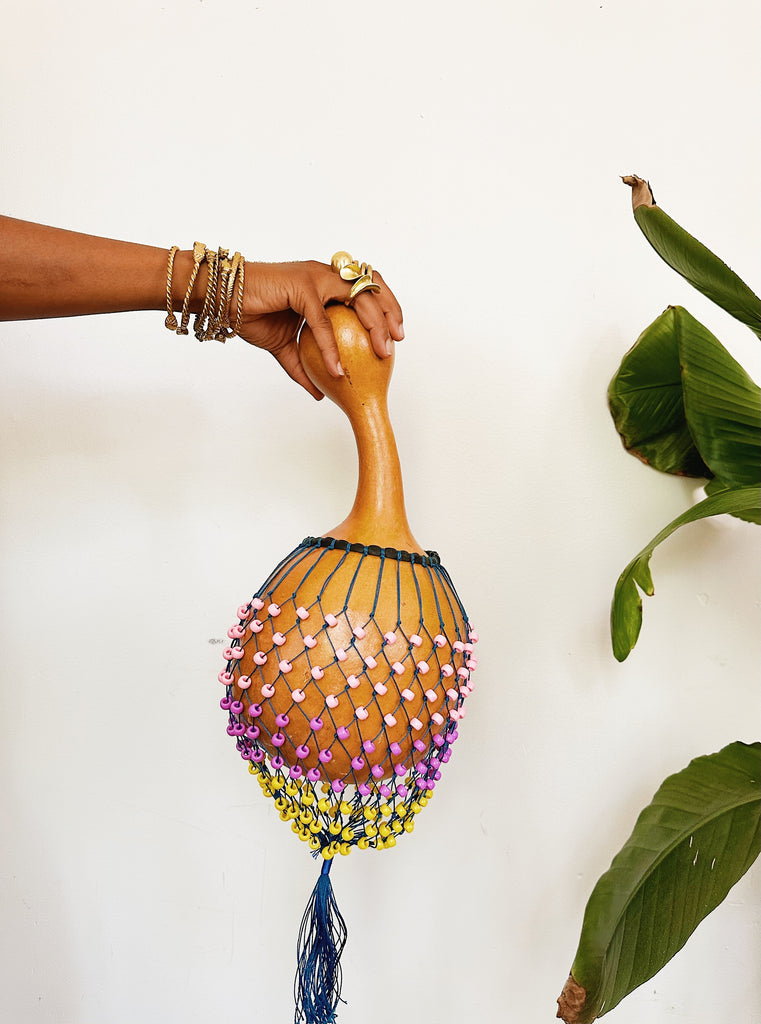 X-Large Shekere Beaded Rattle #2 – Afrohemien.com