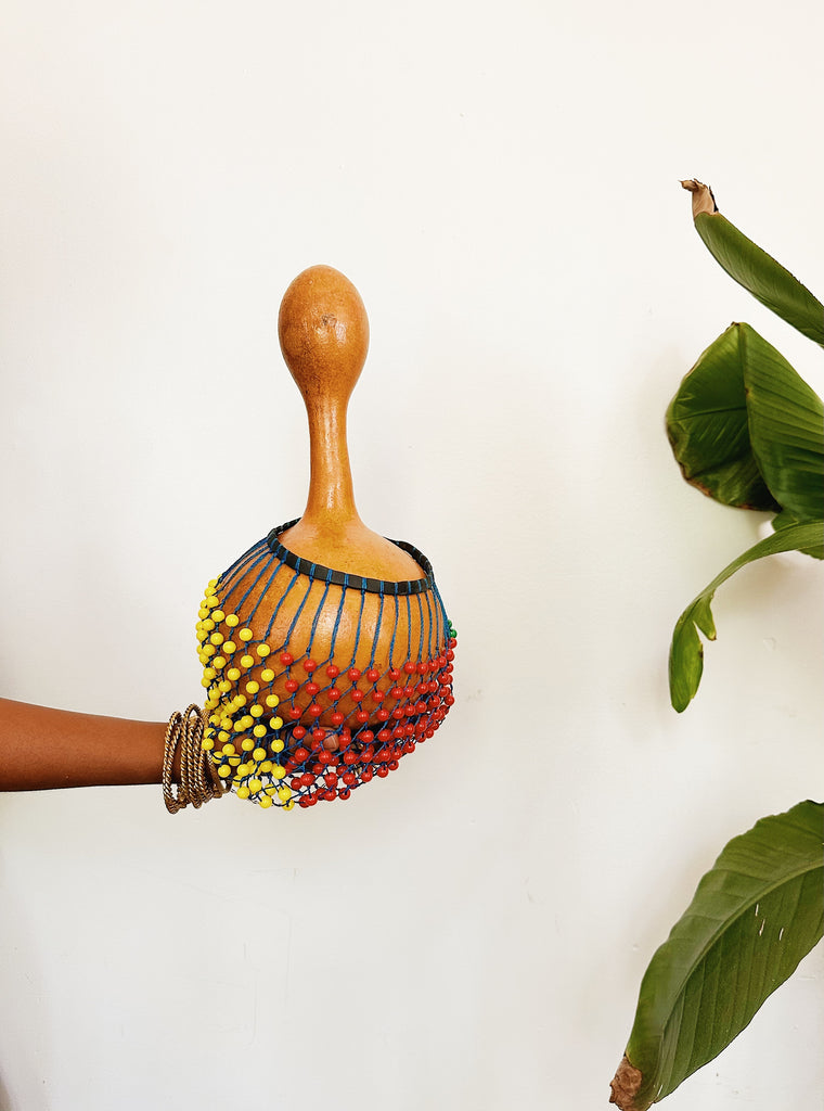X-Large Shekere Beaded Rattle #1 – Afrohemien.com